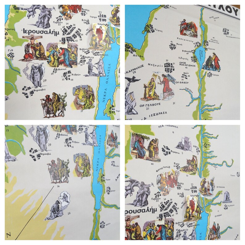 Palestine Chart, Religious Chart, Religious School Poster, Canvas Map ...