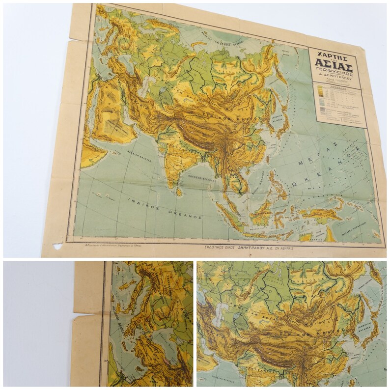 Old Poster Chart Asian Chart Greek Chart Geography Poster - Etsy