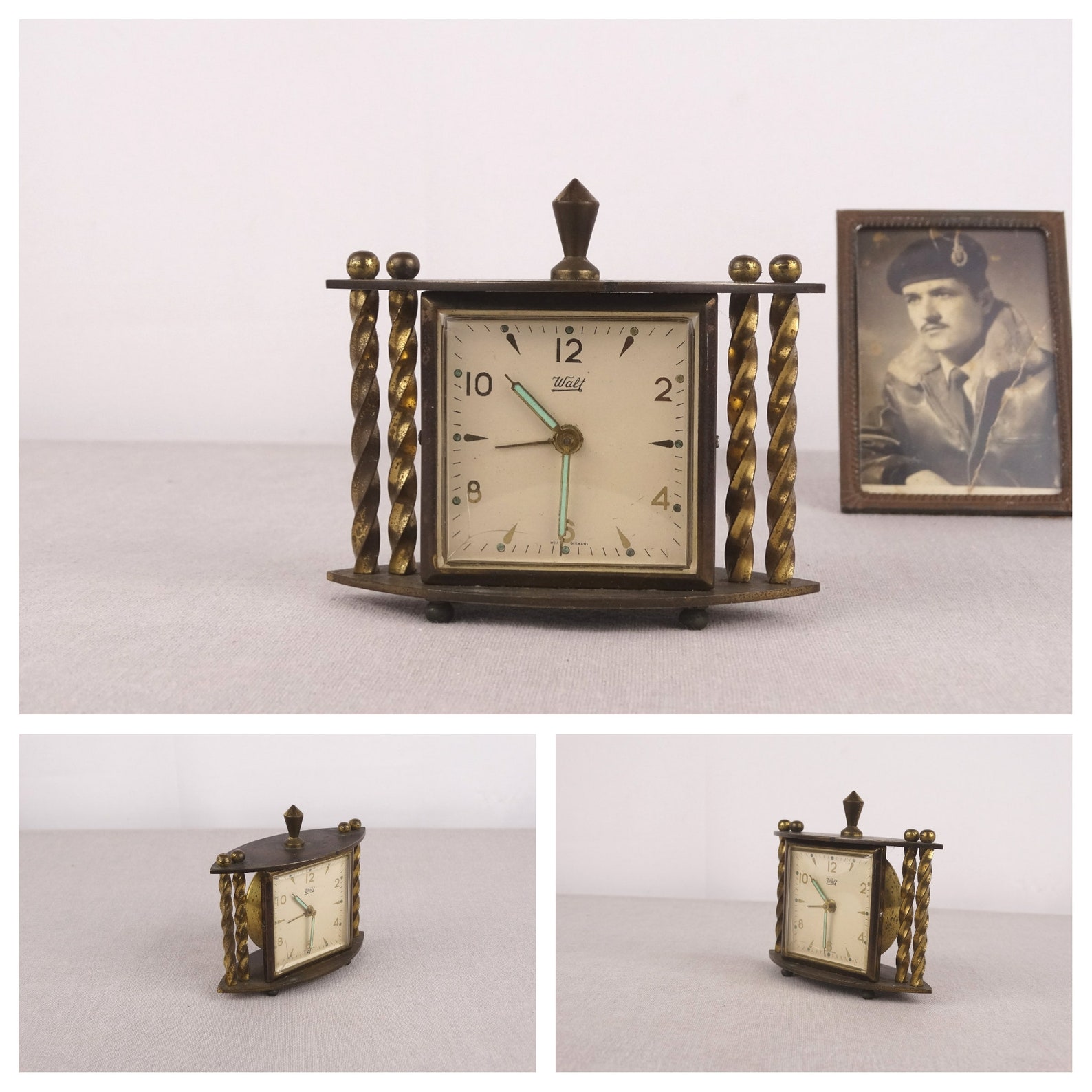 Vintage Walt Clock Brass Alarm Clock Old Clock Parts West - Etsy