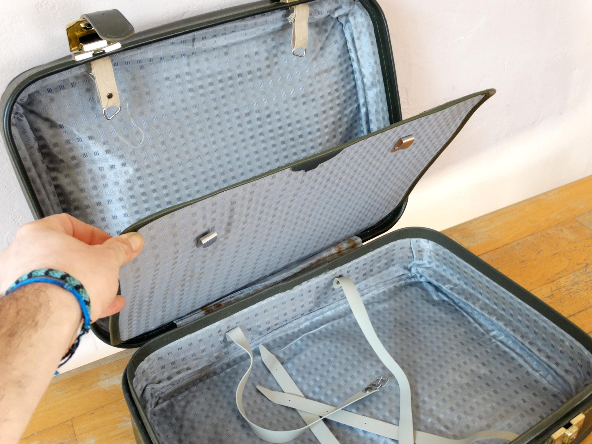 Green Military Suitcase Army Suitcase Leather Valise Green - Etsy Ireland