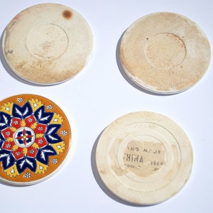 Vintage Bohemian Coasters, Ceramic Coaster, Retro Coasters Set, Tile ...