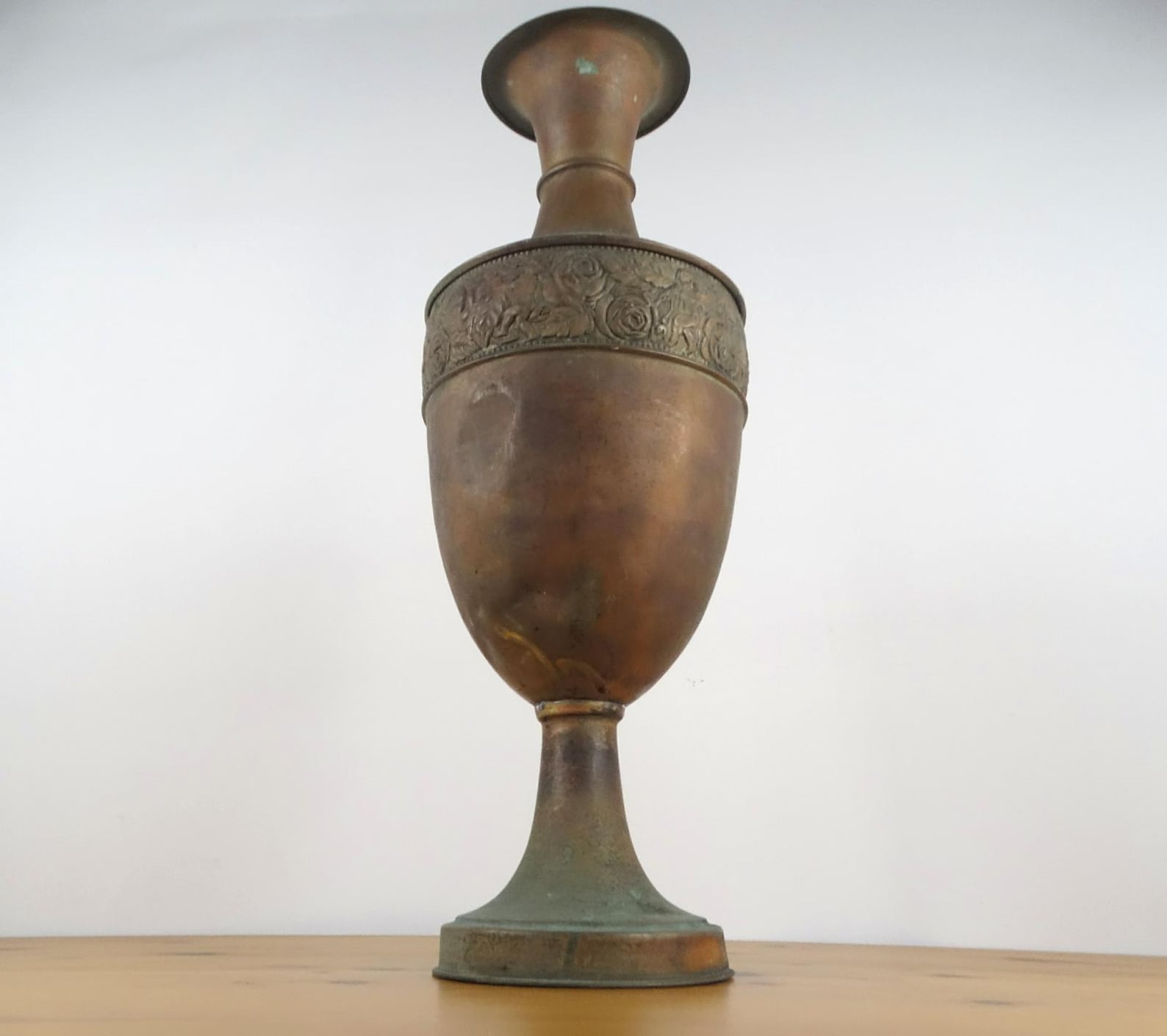 Huge Antique Copper Vase, Copper Verdigris Vase, Large Copper Amphora ...