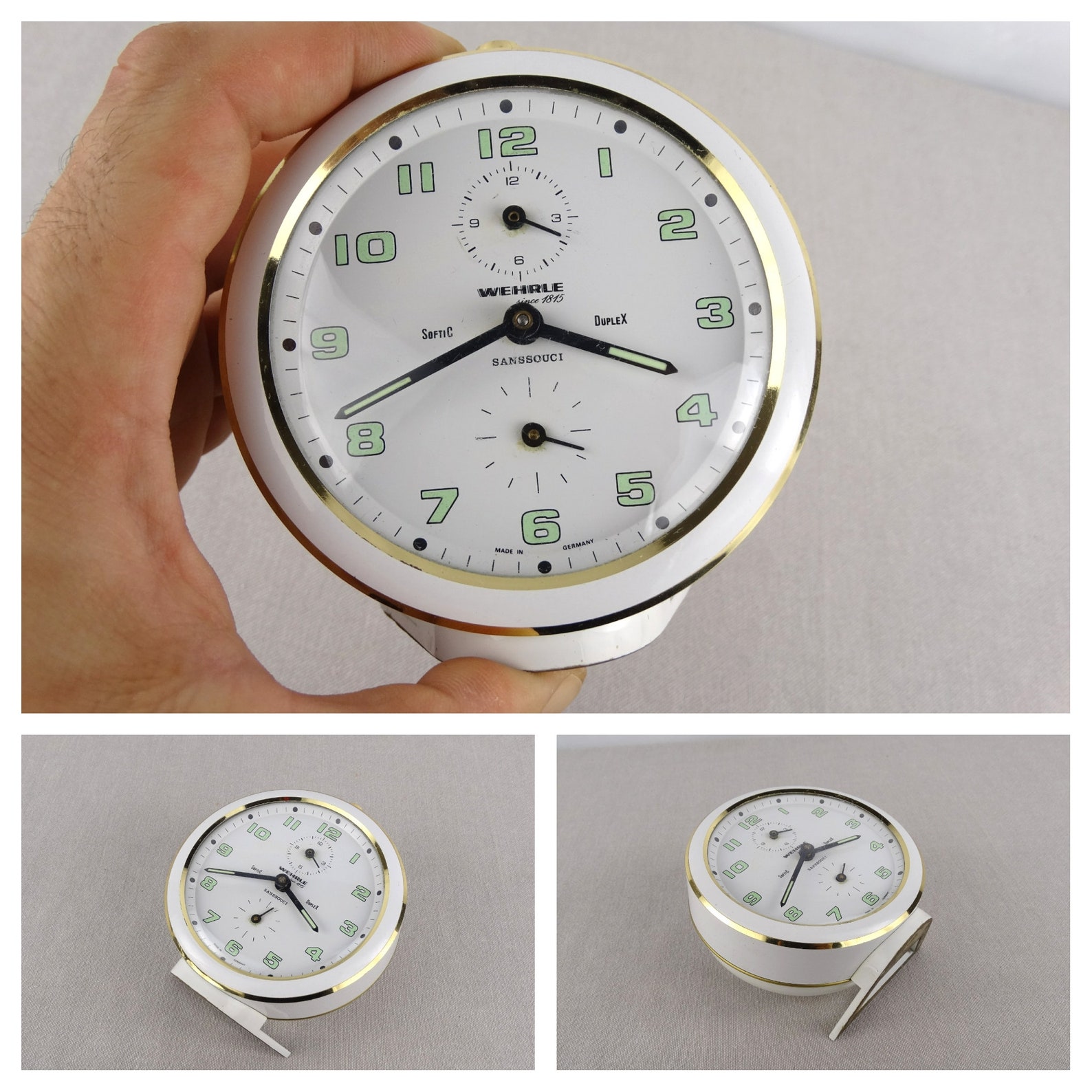 Wehrle Sanssouci Softic Duplex, Vintage Working Alarm Clock, Wehrle ...