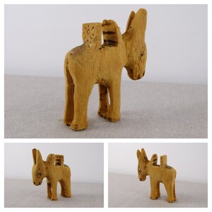 Wooden Donkey Figurine, Hand Carved Donkey Sculpture, Donkey Statue ...