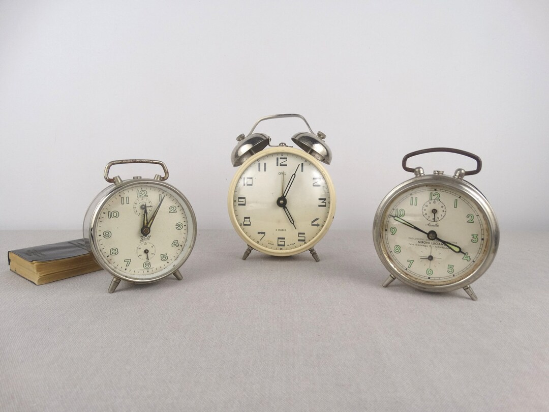 Vintage Clocks for Parts, Clock Collector Gift, Clocks Set, Bell Clock ...