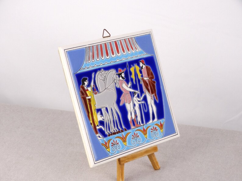 Greek Ceramic Tile, Ceramic Wall Hanging, Greek Art, Trivet Ceramic ...