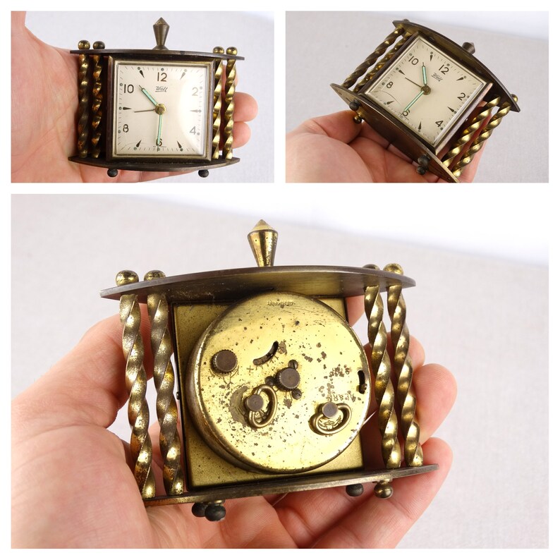 Vintage Walt Clock Brass Alarm Clock Old Clock Parts West - Etsy