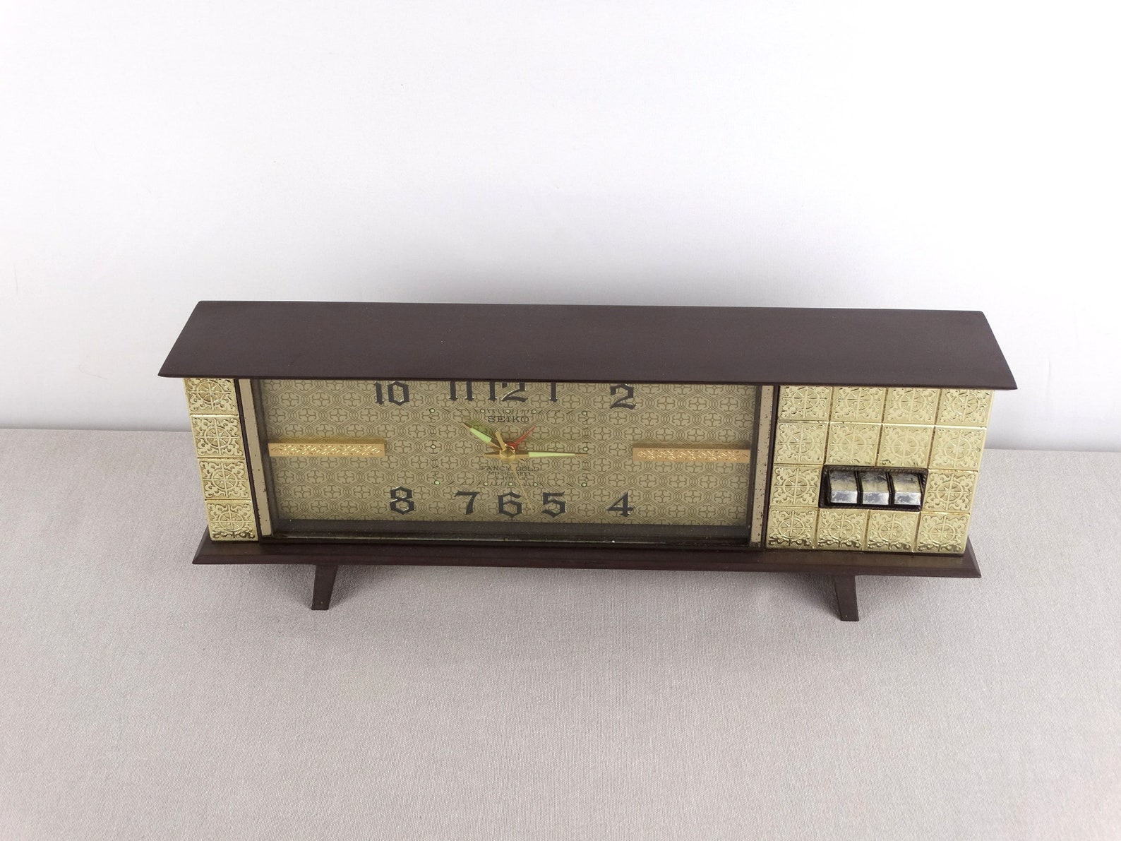 Seiko Fancy Gold Music Bell Working Table Clock Desk Alarm - Etsy