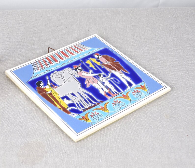 Greek Ceramic Tile, Ceramic Wall Hanging, Greek Art, Trivet Ceramic ...