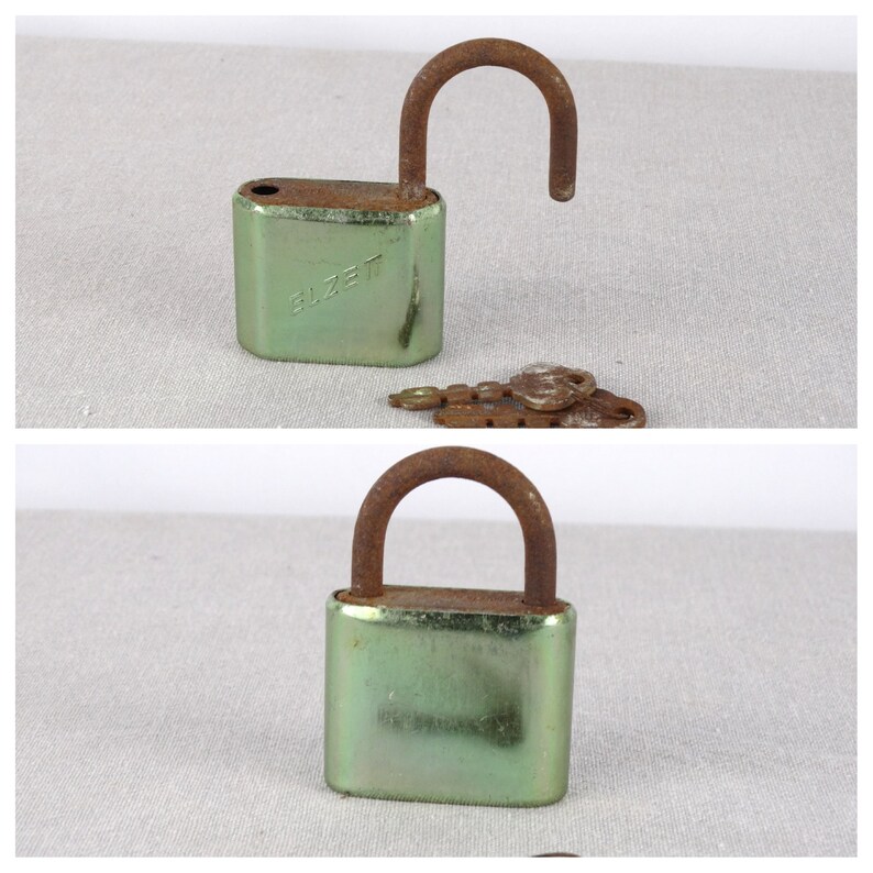 Rustic Working Padlock Elzett Padlock Padlock With Key Old | Etsy