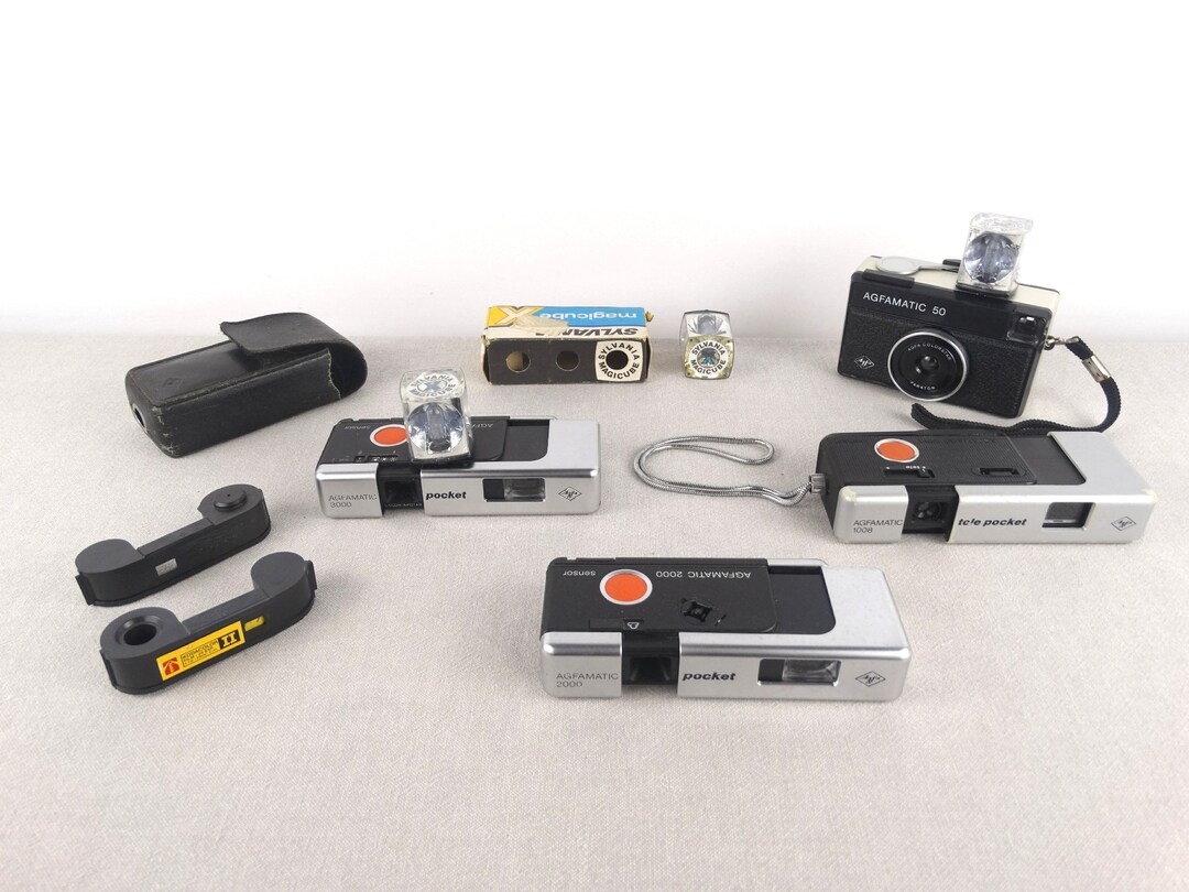 Vintage Agfamatic Pocket Cameras, Retro Camera Set, Old Film Camera ...