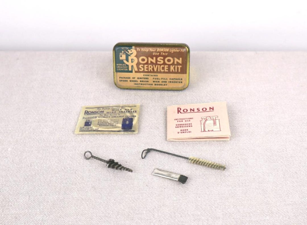 1950s, Vintage Ronson Lighter Service Kit, Ronson Repair Kit With Tools ...