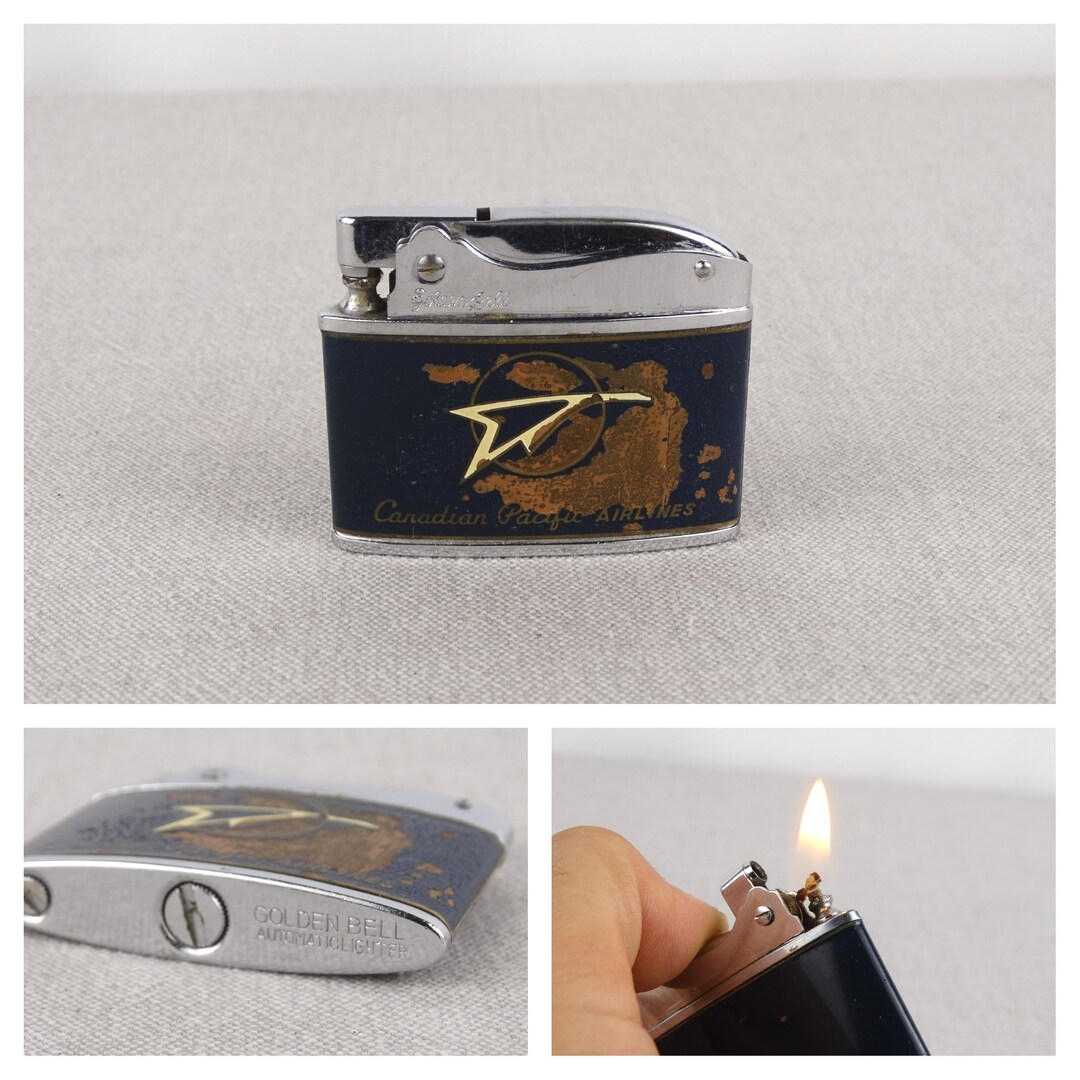 Vintage Golden Bell Lighter, Canadian Pacific Airlines, Advertising ...