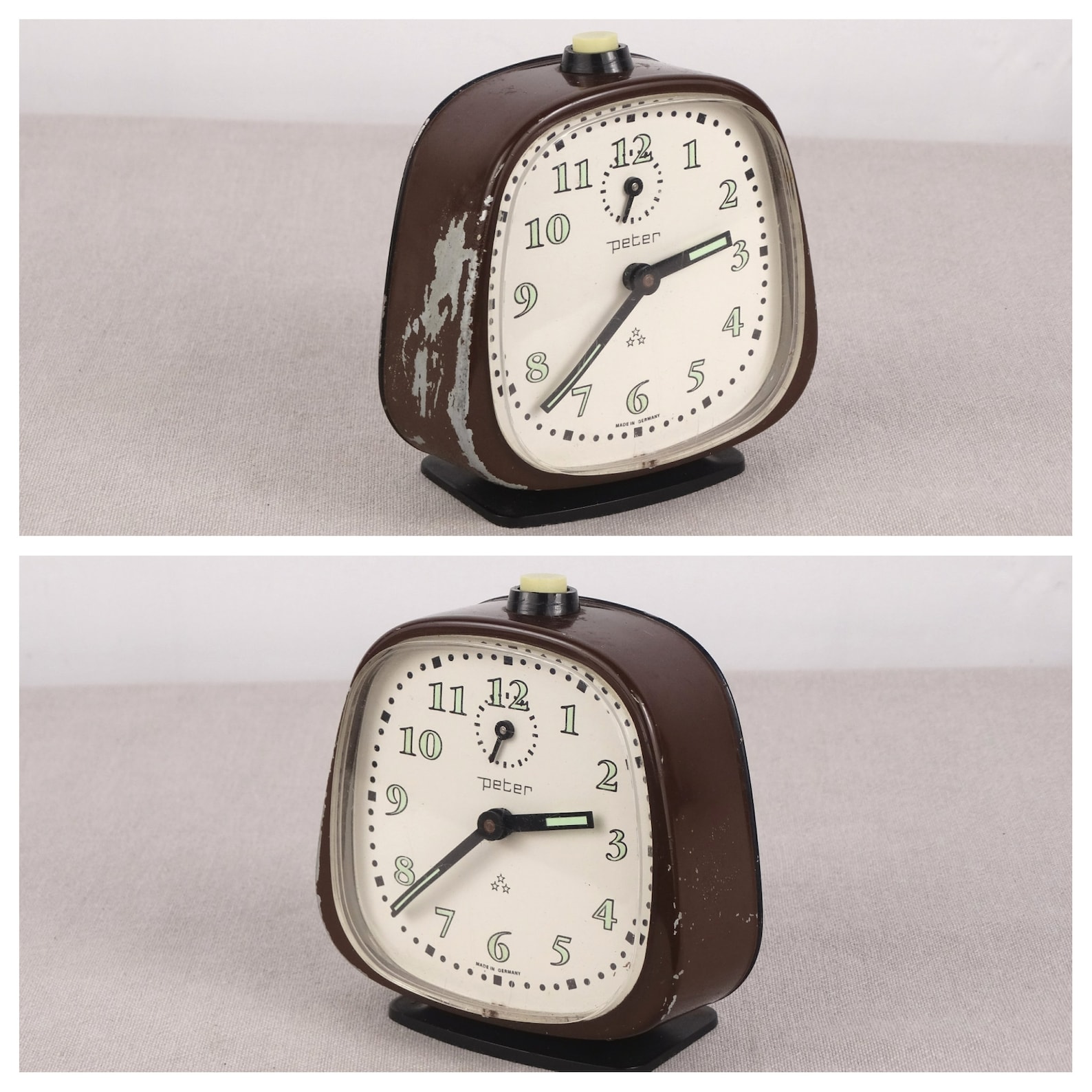 Vintage Peter Clock Retro Wind up Clock Old Timepiece Night - Etsy