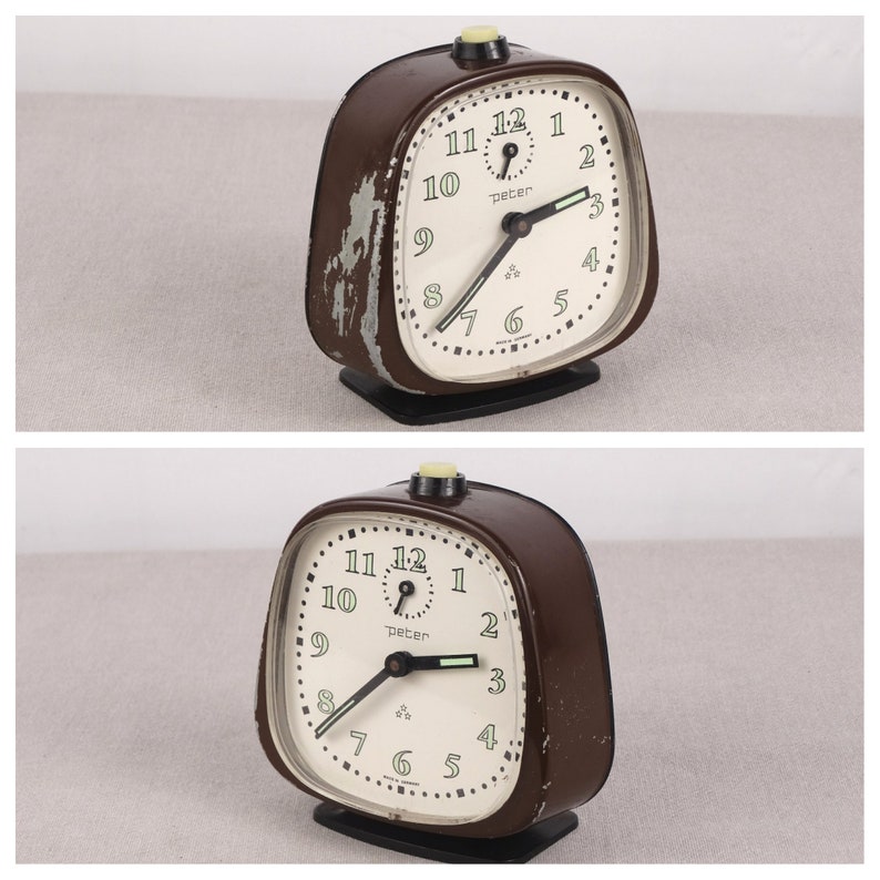 Vintage Peter Clock Retro Wind up Clock Old Timepiece Night - Etsy