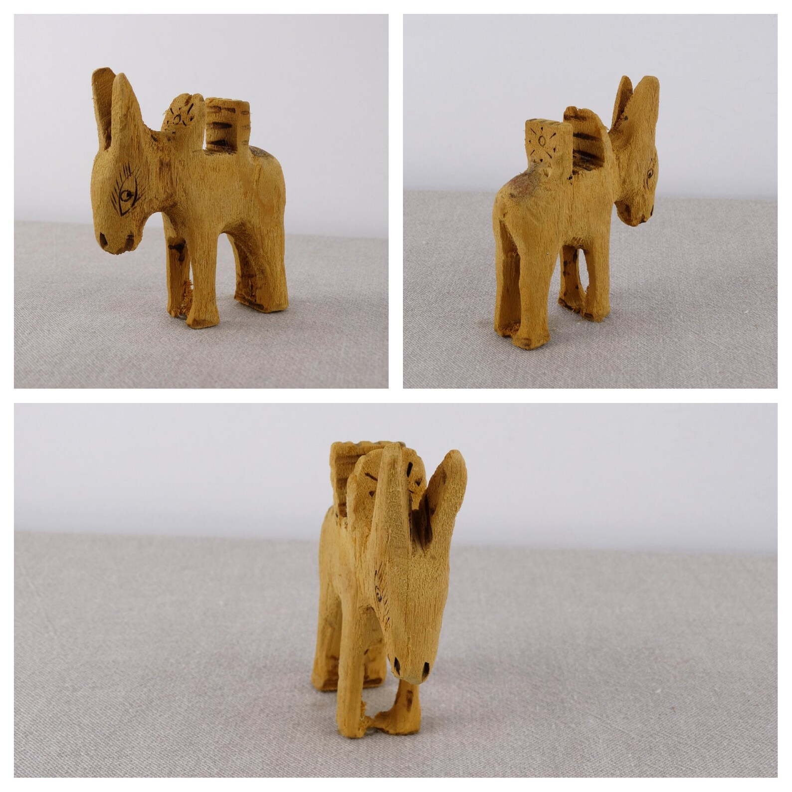 Wooden Donkey Figurine, Hand Carved Donkey Sculpture, Donkey Statue ...