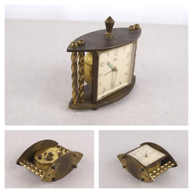 Vintage Walt Clock Brass Alarm Clock Old Clock Parts West - Etsy