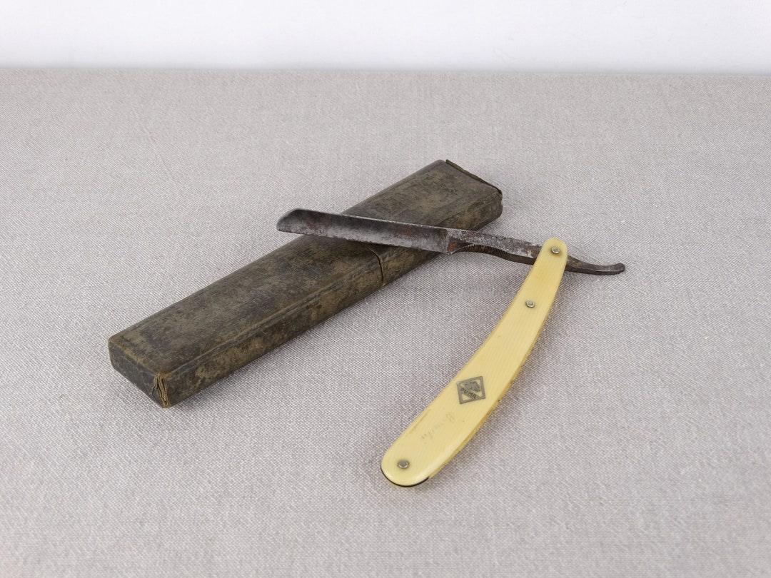 Vintage Puma "52" Straight Razor, Solingen Germany, Barber Shaving Kit ...