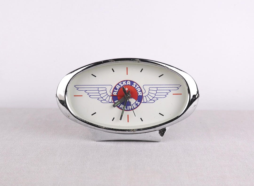 1940s, Alaska Star Airlines Working Desk Clock, Vintage Airline ...