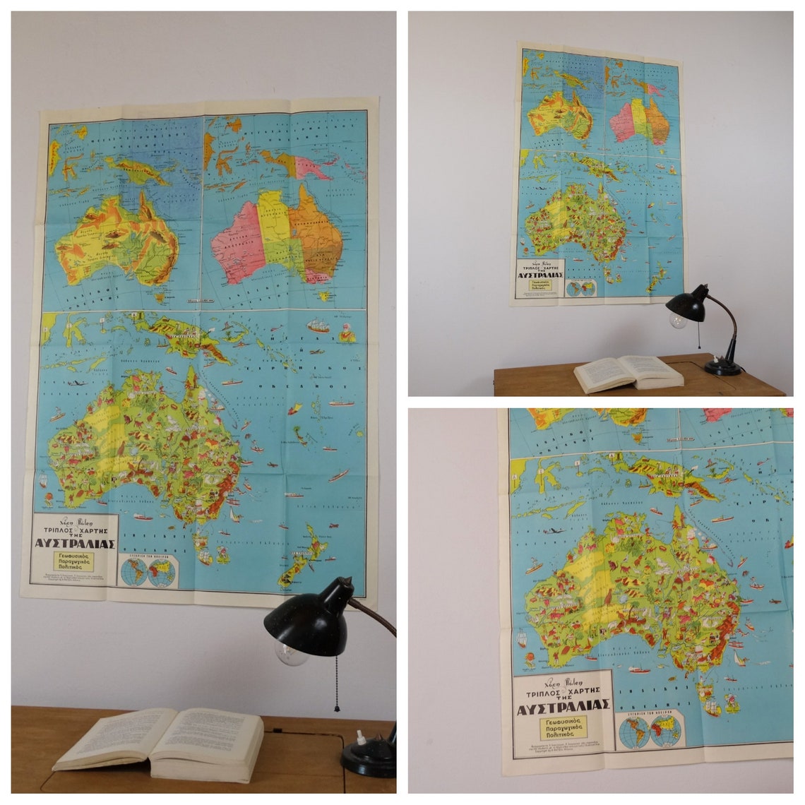 Australian Poster Chart, Chart of Australia, Old Poster, New Zealand ...