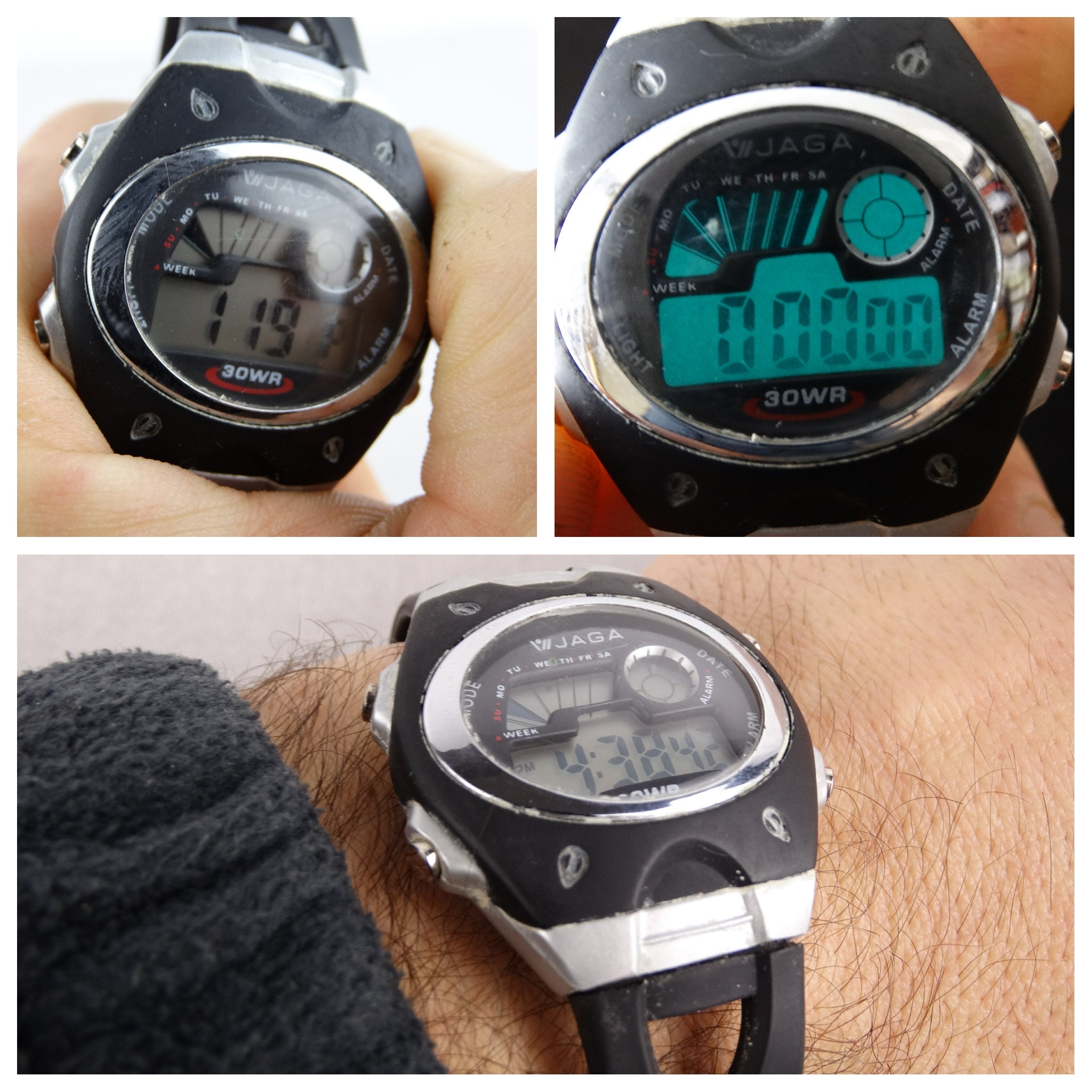 Vintage Jaga 30WR Digital Watch, Vintage Jaga Watch, Wrist Watch, Sport ...