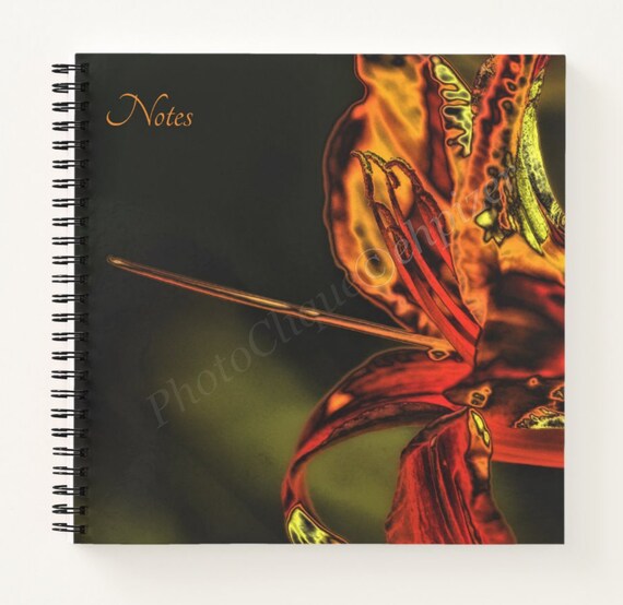 Spiral Notebook Neon Lilies Design Journal Notes Note Pad | Etsy