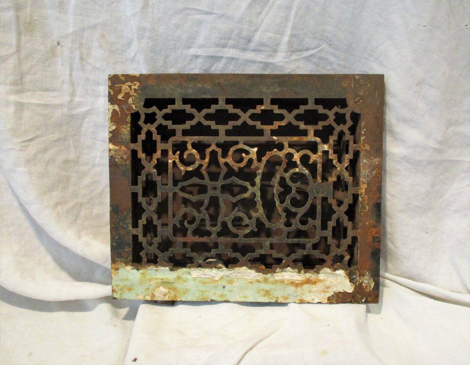 Vent Grate or Radiator Grate, Large Rectangular Cast Iron Architectural ...