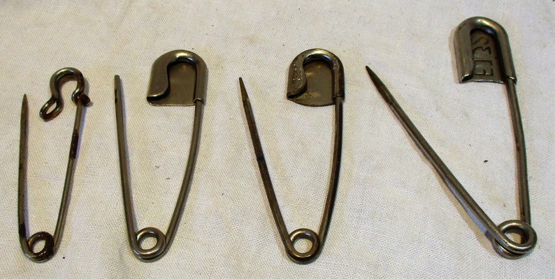 Industrial Safety Pins Silver Laundry Pins Collection of 4 - Etsy