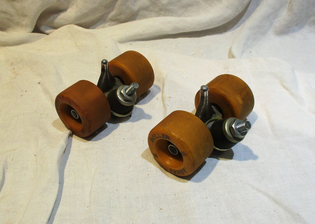 Roller Skate Wheels, Vintage Roller Derby Wheels, 4 Wheels on 2 Axles ...