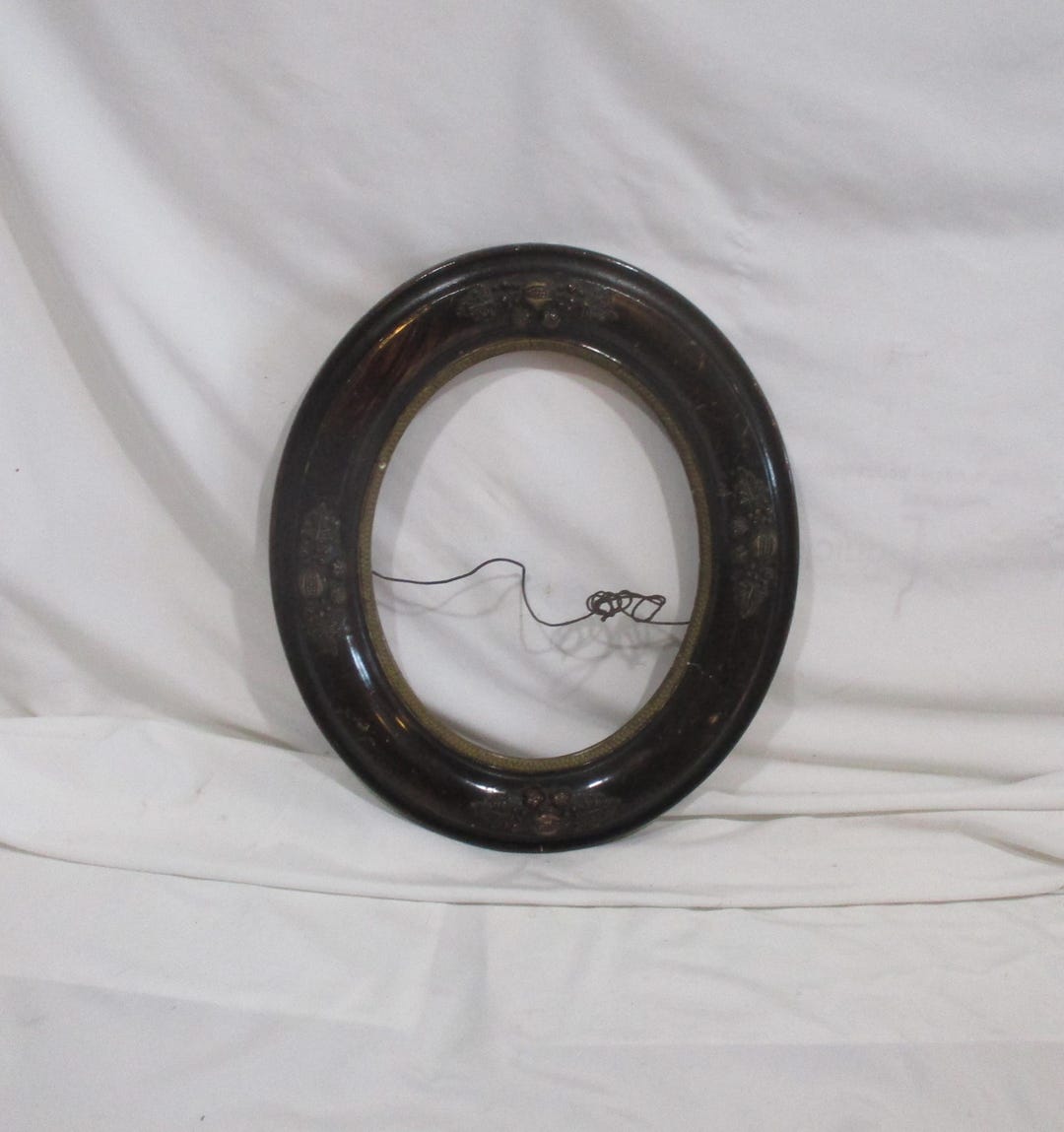 Wood Oval Picture Frame, Victorian Embossed Acorns Frame, 9th Century ...