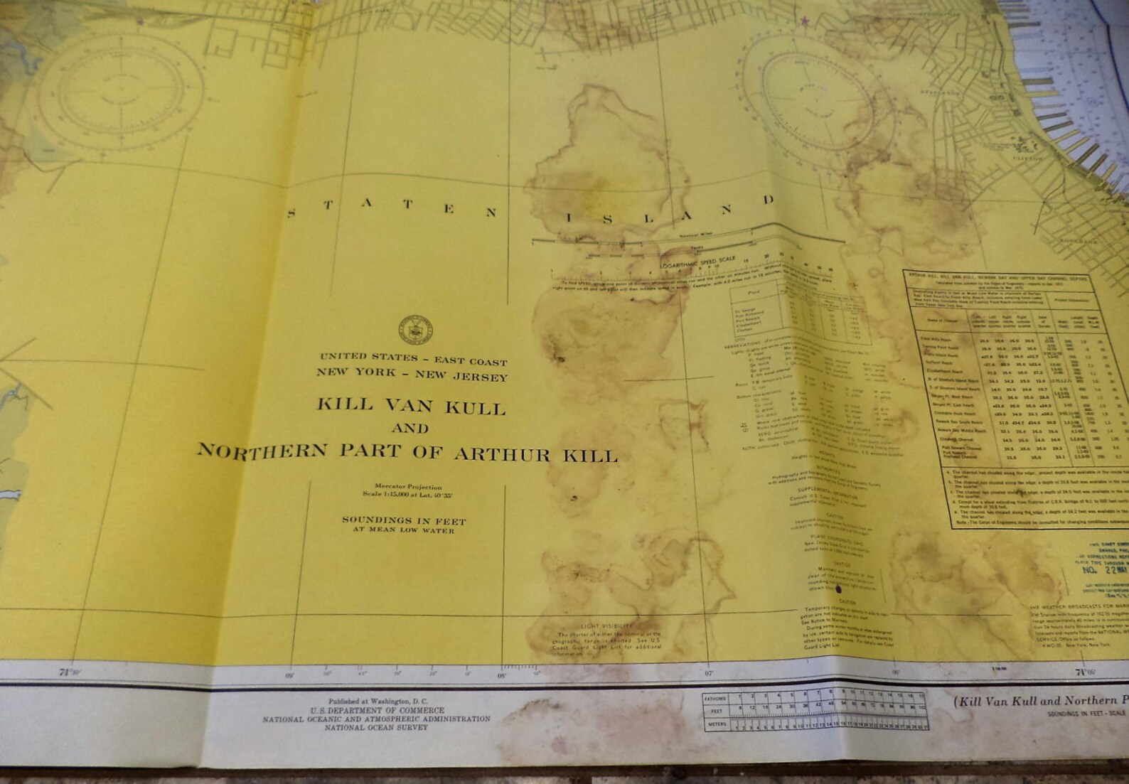 1972 Newark Bay Maritime Soundings Map Kill Van Kull and | Etsy