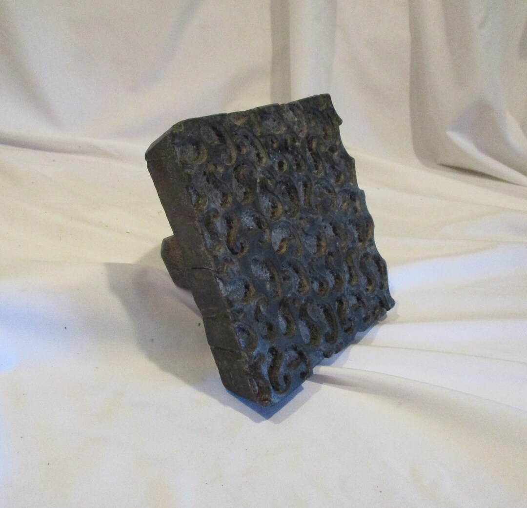 Old Indian Textile or Wallpaper Printing Block, Paisley, Fabric and ...