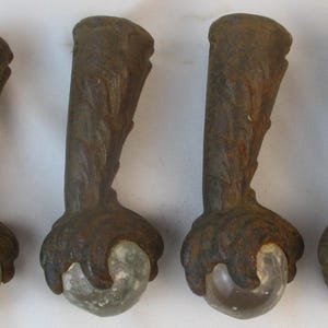 Victorian Glass Ball and Claw Feet, Antique Furniture Feet Salvage, Re ...