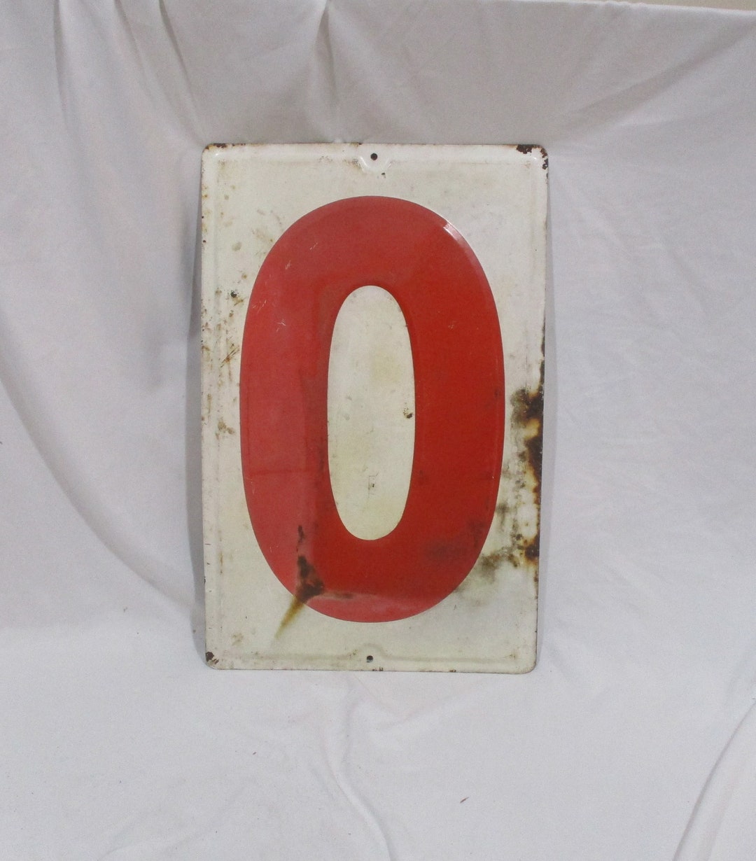 Large 20" Old Gas Station Number Sign, Porcelain on Metal, Service ...