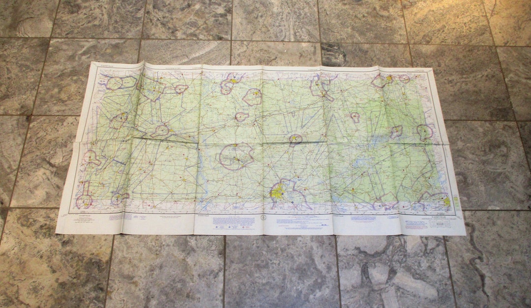 1967 Tennessee Aeronautical Map, Vintage Pilot's Map, Nashville ...