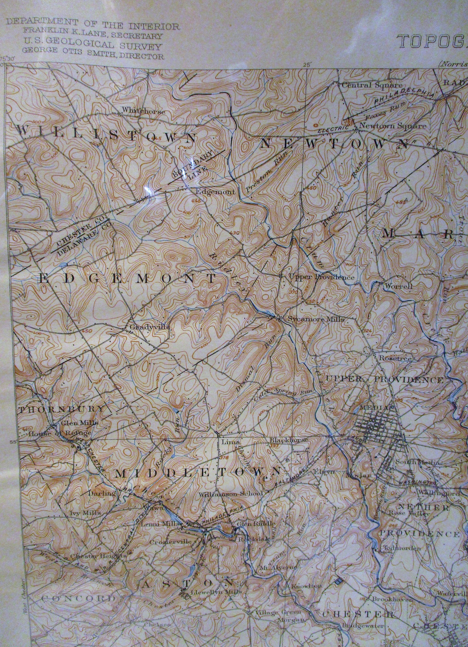 1917 Antique Topographical Map Philadelphia Suburbs and - Etsy