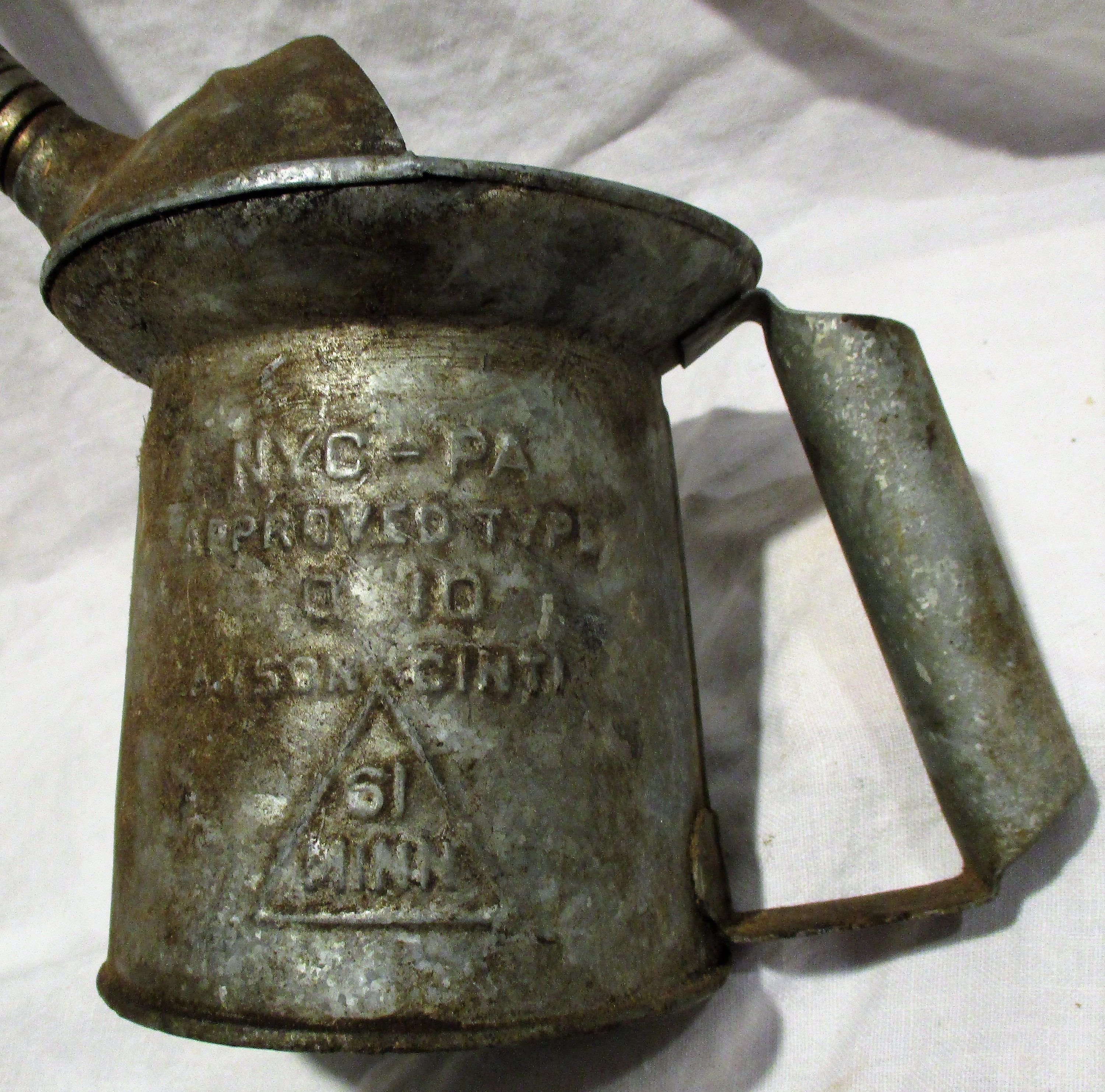 Quart Oil Can, Vintage Petroliana, Old Galvanized Can, Industrial ...