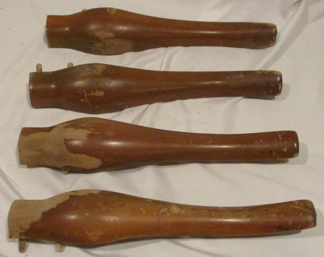 Antique Queen Anne Table Legs: Solid Wood Furniture Salvage, Set of 4 ...