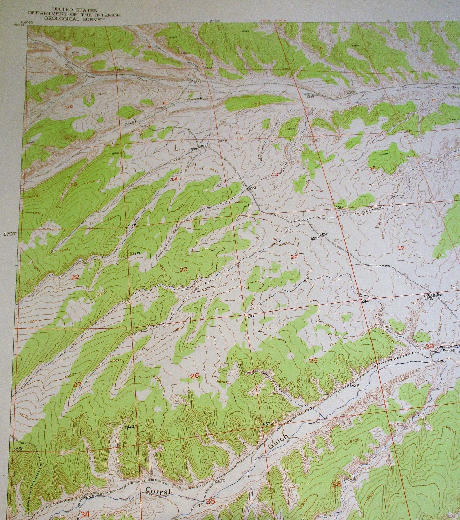 1952 Colorado Vintage Topographical Map Wolf Ridge Quadrangle - Etsy