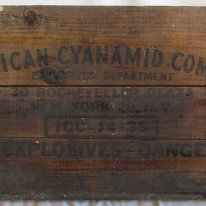 Dynamite Box, Antique Box, Old Wood Crate, American Cyanamid Company ...