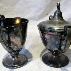 Creamer and Sugar, Antique Art Deco Silver Plate, Vintage Knickerbocker ...