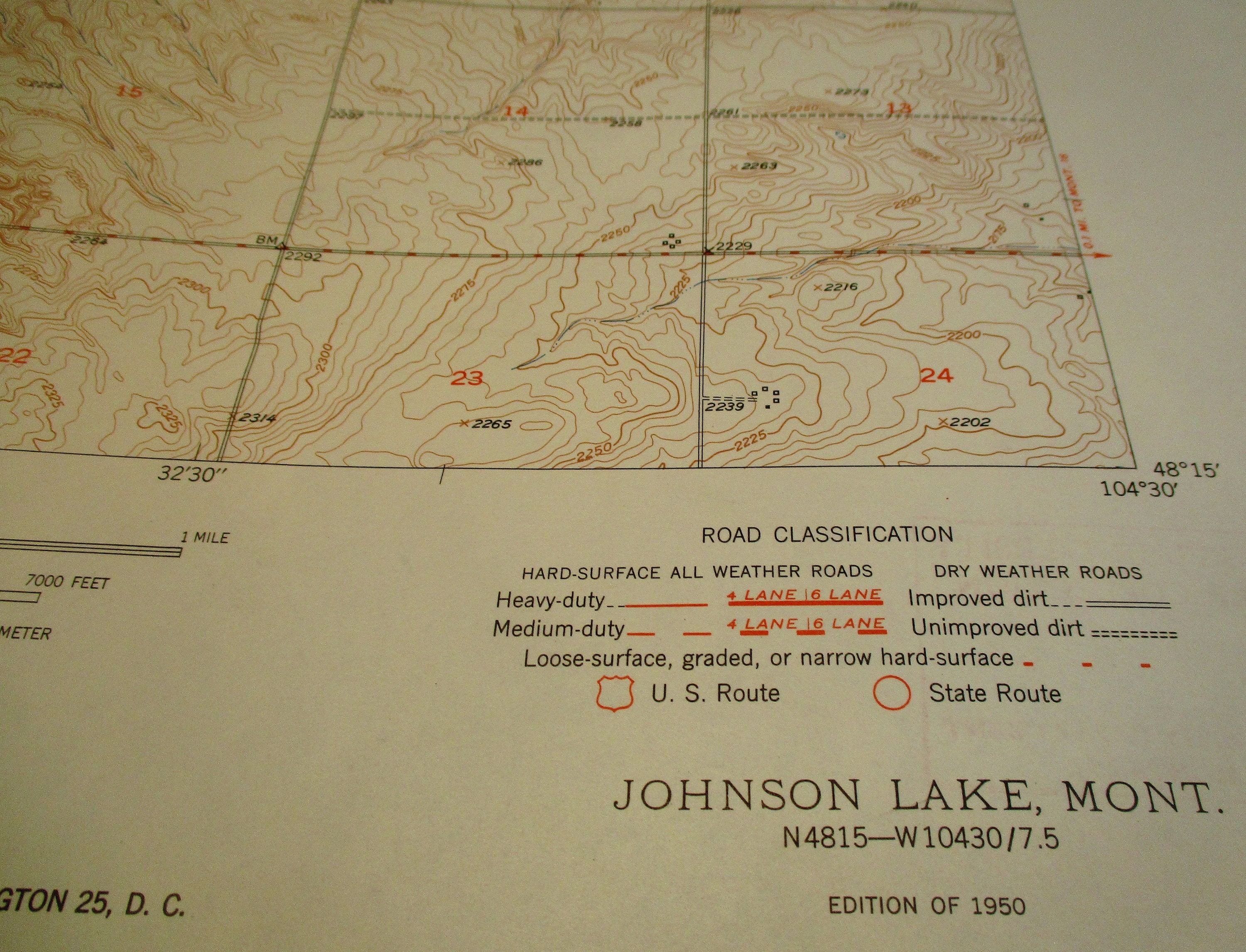 1950 Montana Antique Topographical Map Johnson Lake | Etsy