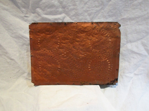 Punched Tin Antique Pie Safe Panel Perforated Tin Folk Art - Etsy