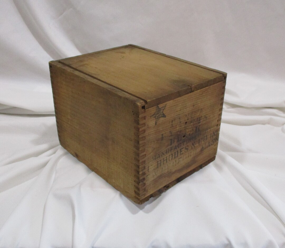 Wood Crate, Vintage Shipping Crate, Black Tango Eyelets, John C. Rhodes ...