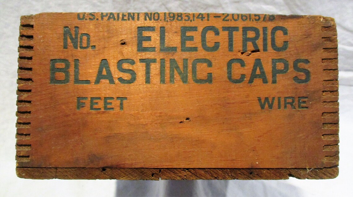 Blasting Caps Box Antique Box Old Wood Crate Atlas Powder - Etsy