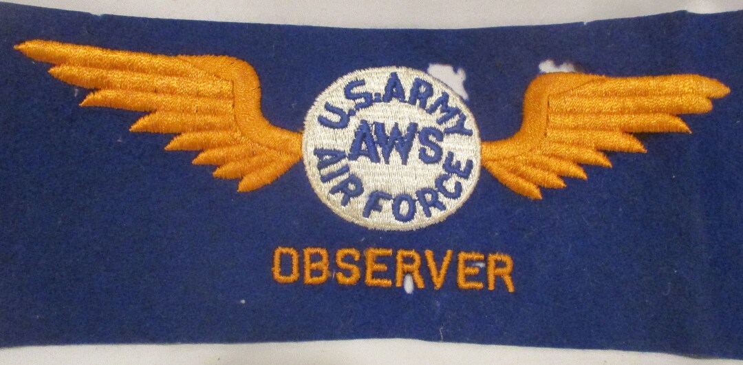 WW2 Military Brassard, Air Warning Service, Vintage US Army Air Force ...