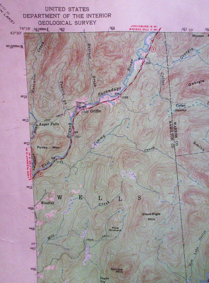1955 Maps of New York State Joined Harrisburg and Lake - Etsy