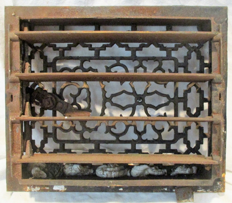 Vent Grate or Radiator Grate, Large Rectangular Cast Iron Architectural ...