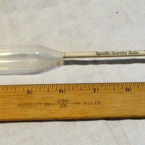 Hydrometer or Lactometer, Specific Gravity Gauge, Large Antique ...