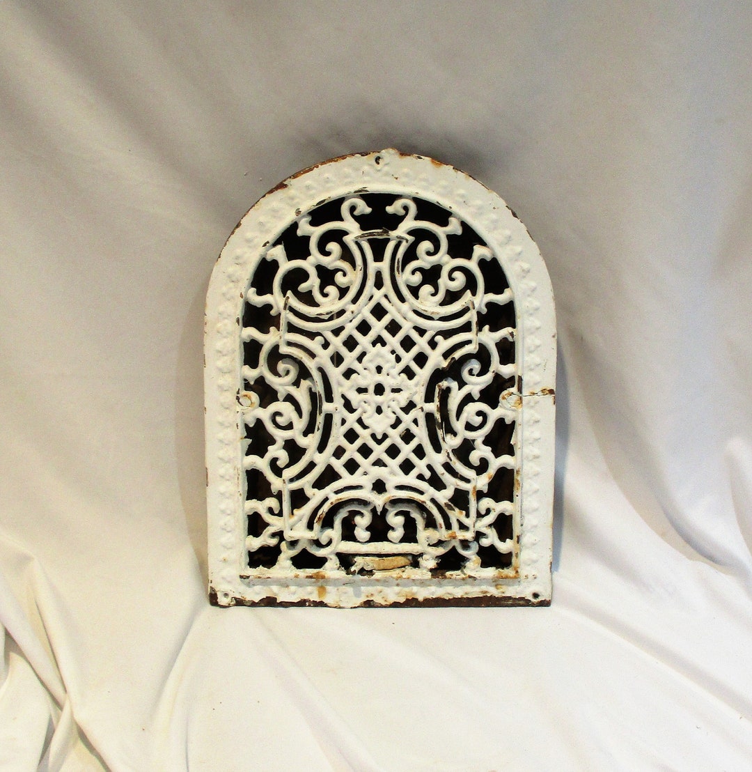 Radiator or Vent Grate, Large Arched Tombstone Style, Old Art Nouveau ...
